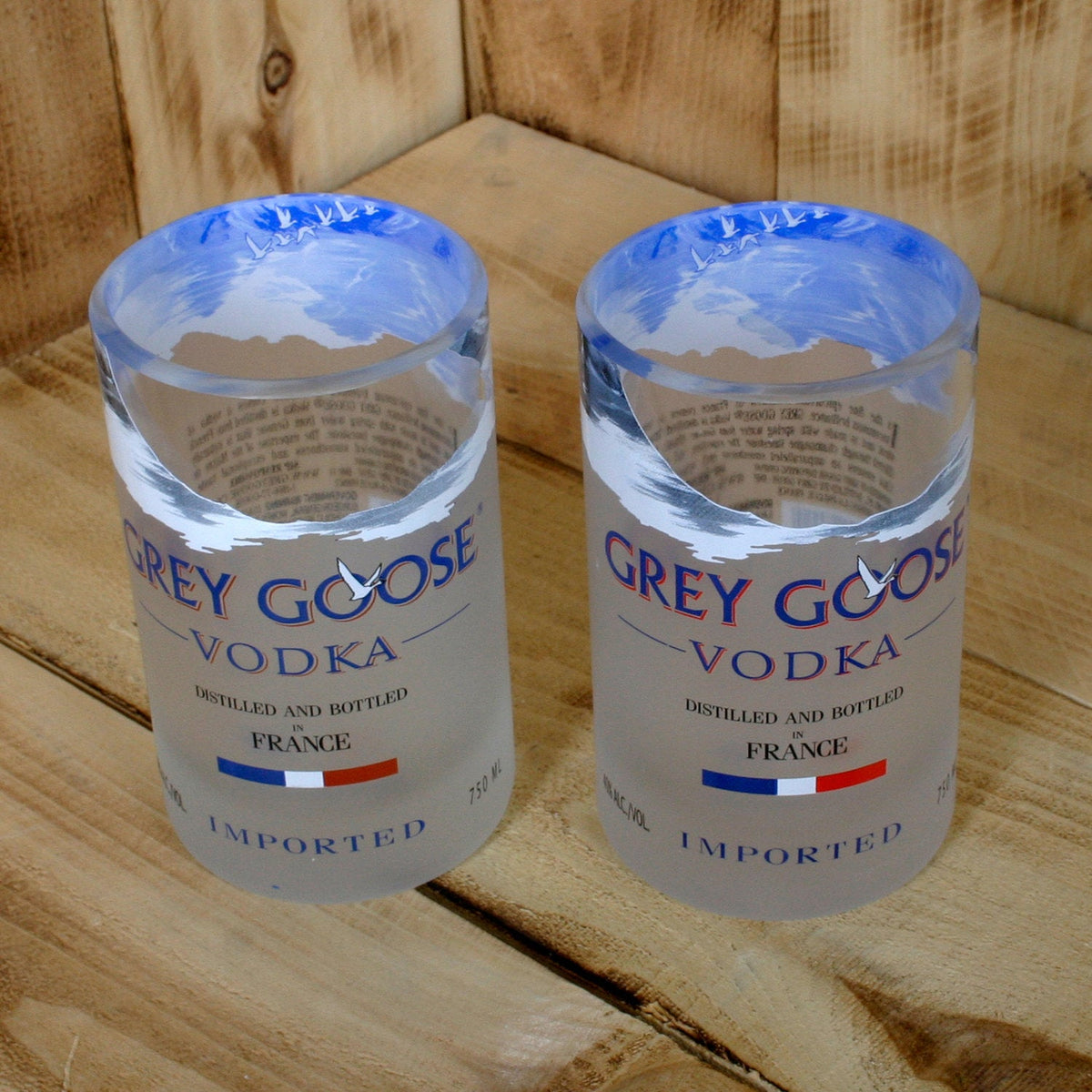 Upcycled Grey Goose Glasses/Tumblers made from repurposed vodka bottle ...